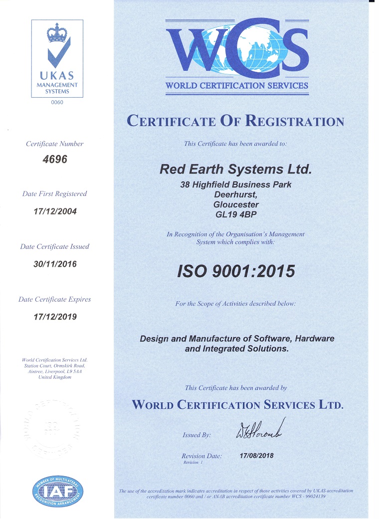 Red Earth Systems Certifications